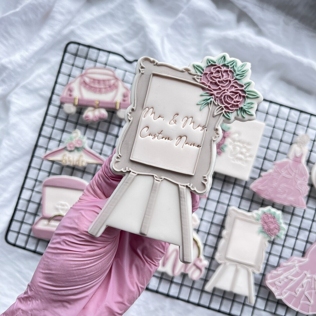Mr & Mrs Custom Name Acrylic Font Stamp Fondant Cookie Stamp Cookie ...