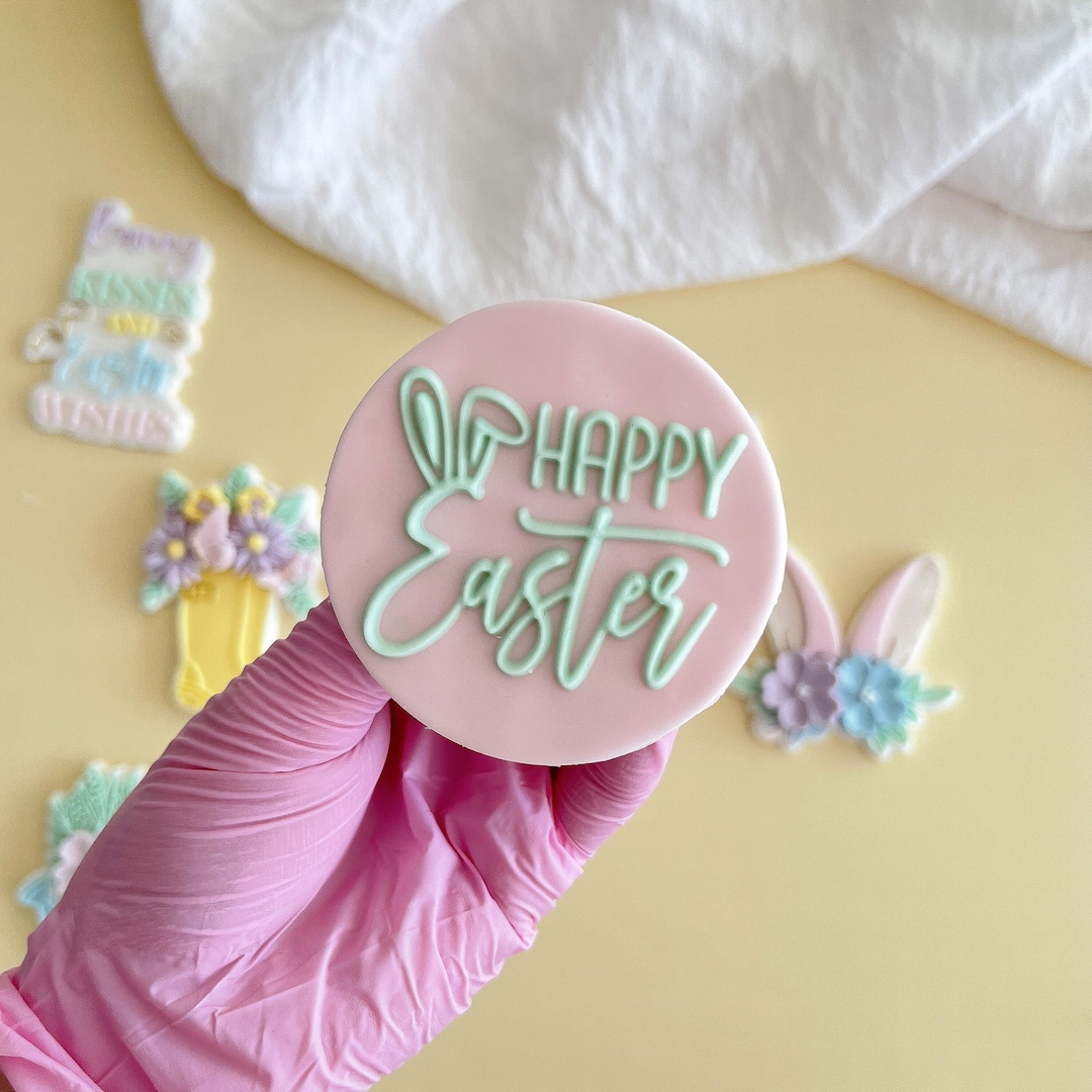 Happy Easter Cookie Stamp Embosser Cookie Stamp - Etsy