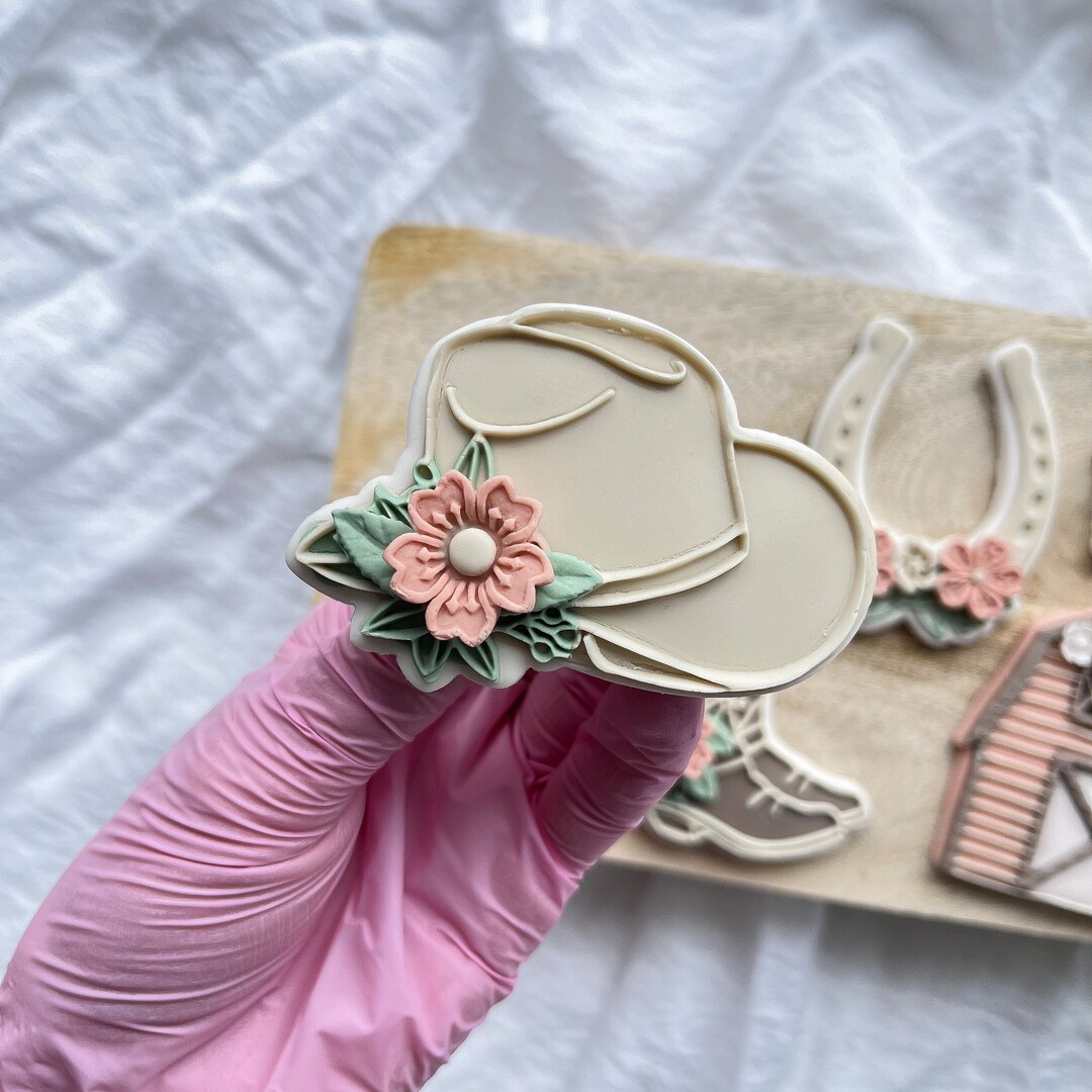 Cowboy Hat Embosser Stamp Cookie Cutter Cookie Stamp With Cookie Cutter ...