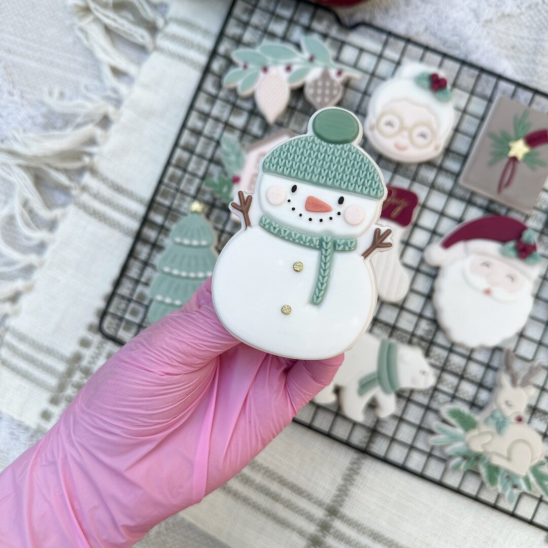 Snowman Boho Christmas Embosser Cookie Stamp With Cookie Cutter ...