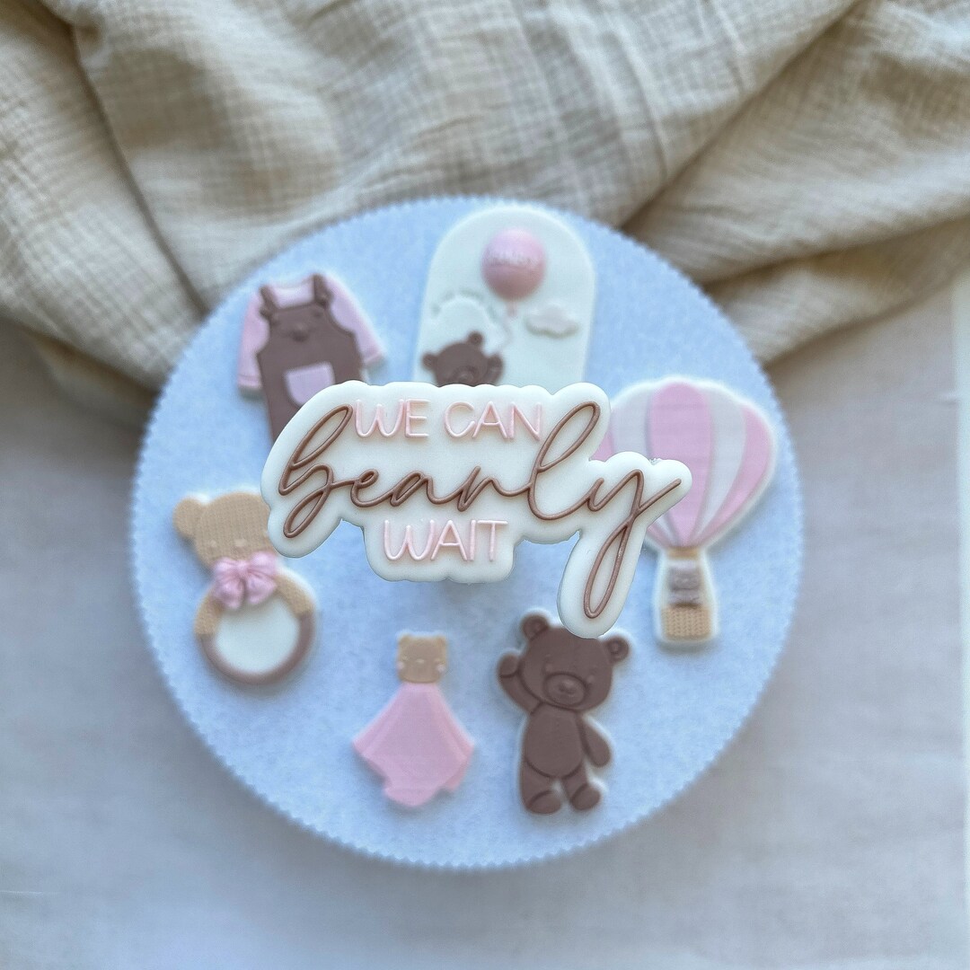 We Can Bearly Wait Lettering Embosser Stamp and Cookie Cutter Baby ...