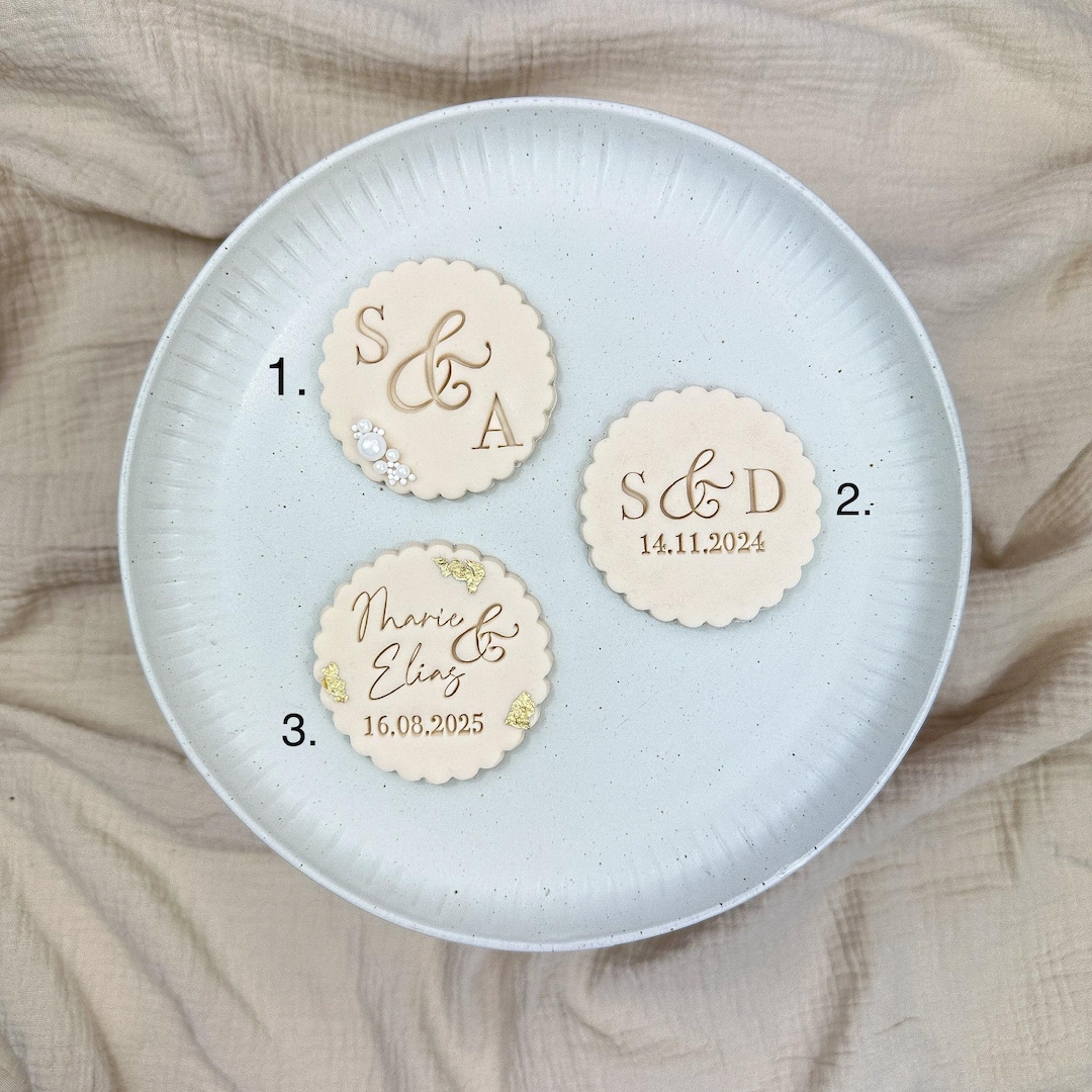 Personalized Initials and Date Cookie Stamp for Weddings, Bridal ...