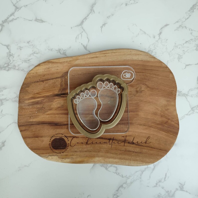 Baby Feet Embosser Stamp Cookie Stamp With Cookie Cutter - Etsy