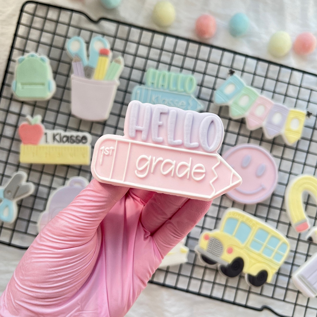 Hello 1st Grade Cookie Embosser & Cutter Fondant Stamp School ...