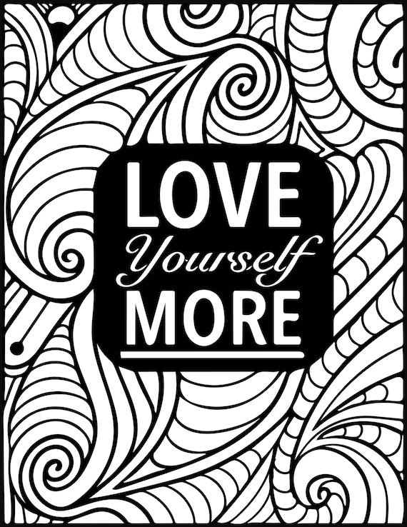 Self-love Coloring Page | Etsy