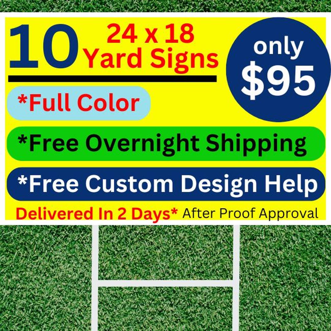 Personalized Custom Yard Signs (10 Pack) - Full Color W/ Stakes - Etsy