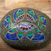 Extra Large Rock With Multi-patterned Paw Print, Acrylic Paint, Resined ...