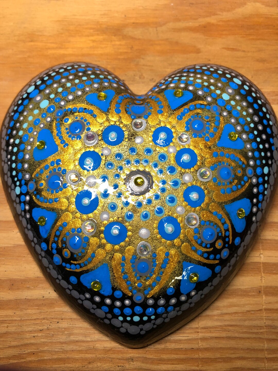 SOLD: Can Repaint by Request. Heart Shaped Rock, Dotted in Acrylic ...