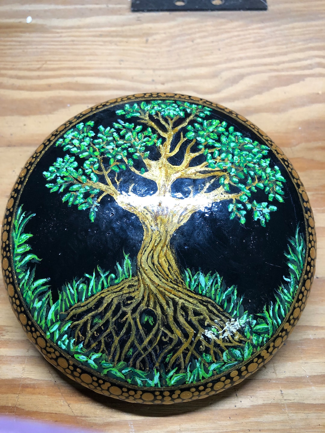 Beautiful Tree of Life in Acrylic Paint, Resined for Protection - Etsy