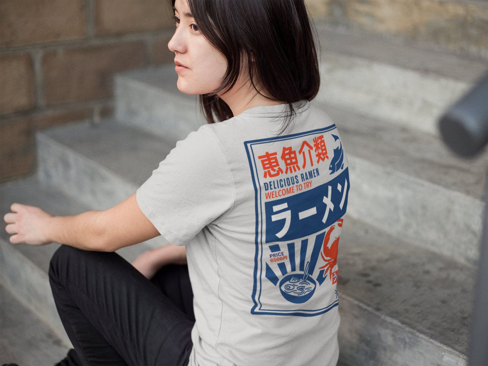 Ramen Japanese Hiragana Graphic Street Wear for Men and Women Art T ...