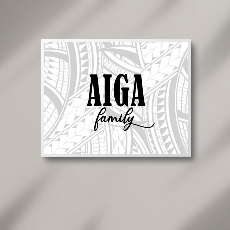 Aiga, Samoan Family , Wall Art, Samoa Wall Art, Minimalist Art, Simple ...