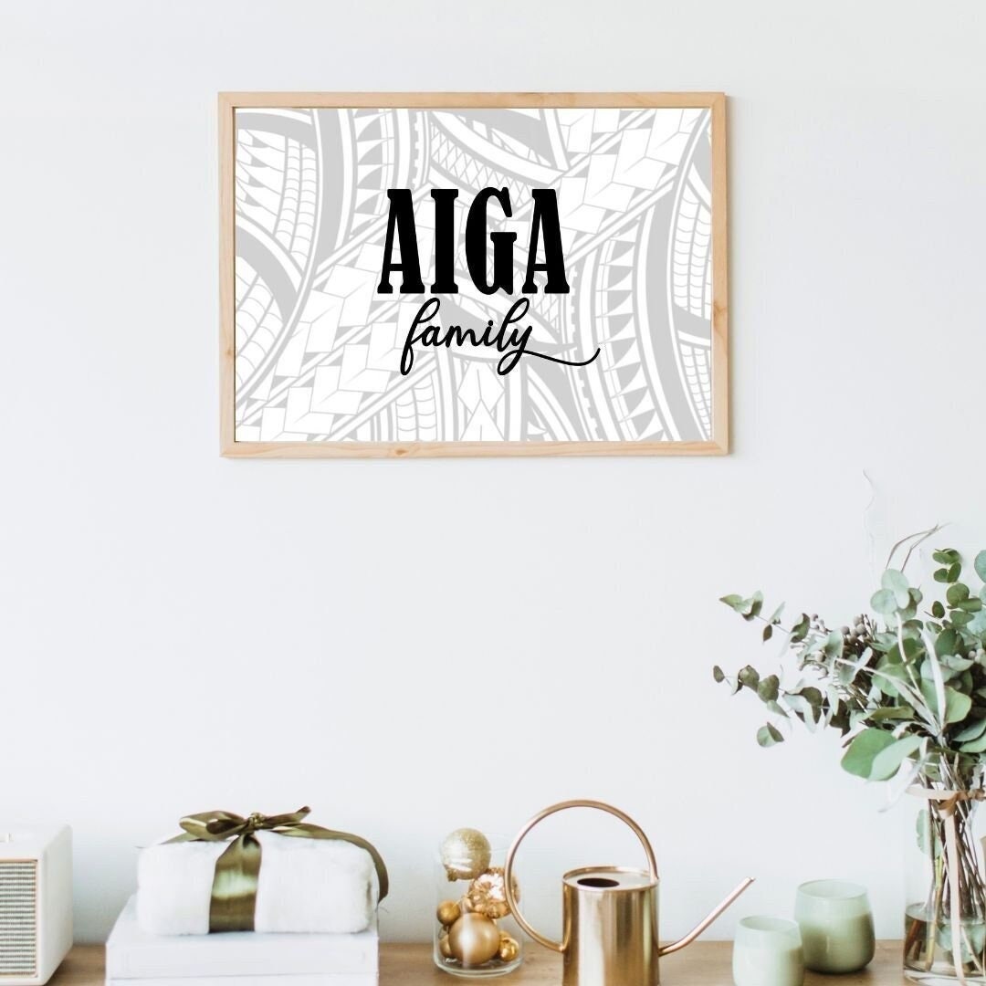 Aiga, Samoan Family , Wall Art, Samoa Wall Art, Minimalist Art, Simple ...