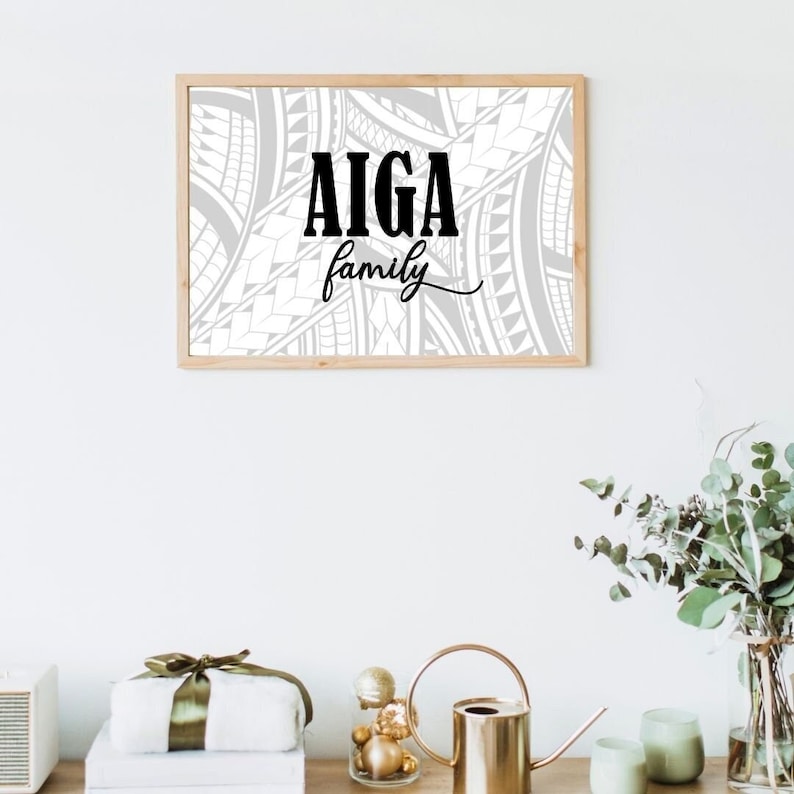 Aiga, Samoan Family , Wall Art, Samoa Wall Art, Minimalist Art, Simple ...