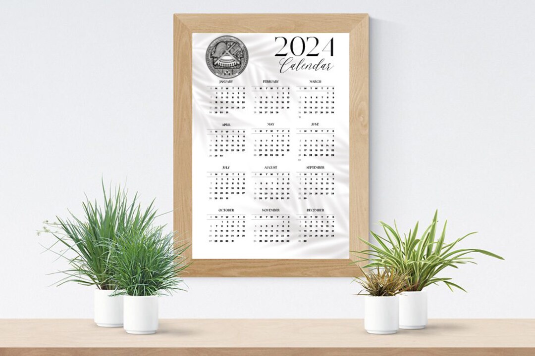 2024 Calendar, Printable, Digital Planner, Minimalist Simple Calendar ...