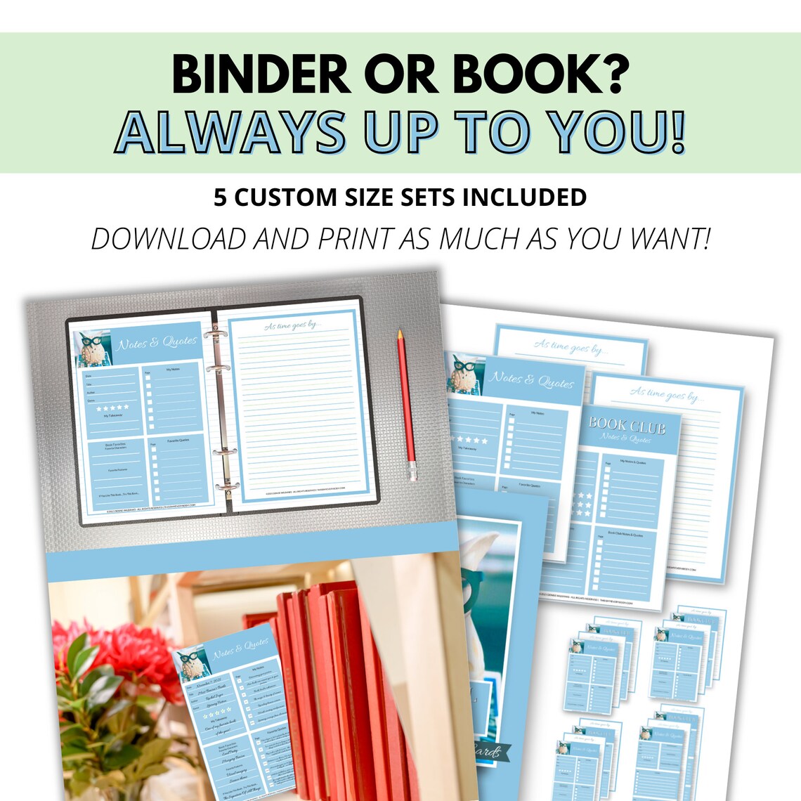 Reading Journal Printable Cards Reading Printable Template - Etsy