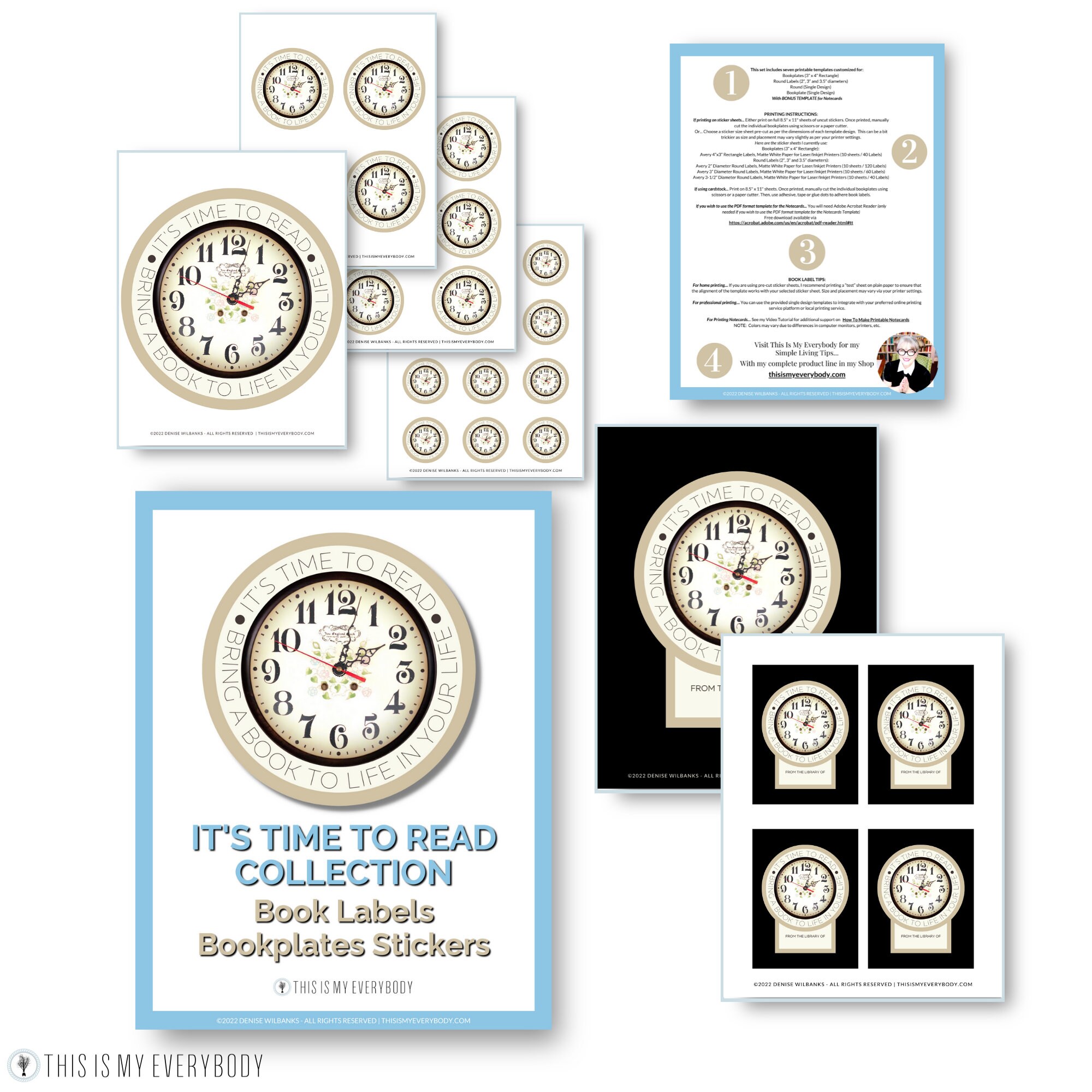 Printable Bookplate Stickers & Book Labels • Print Your Own Custom ...