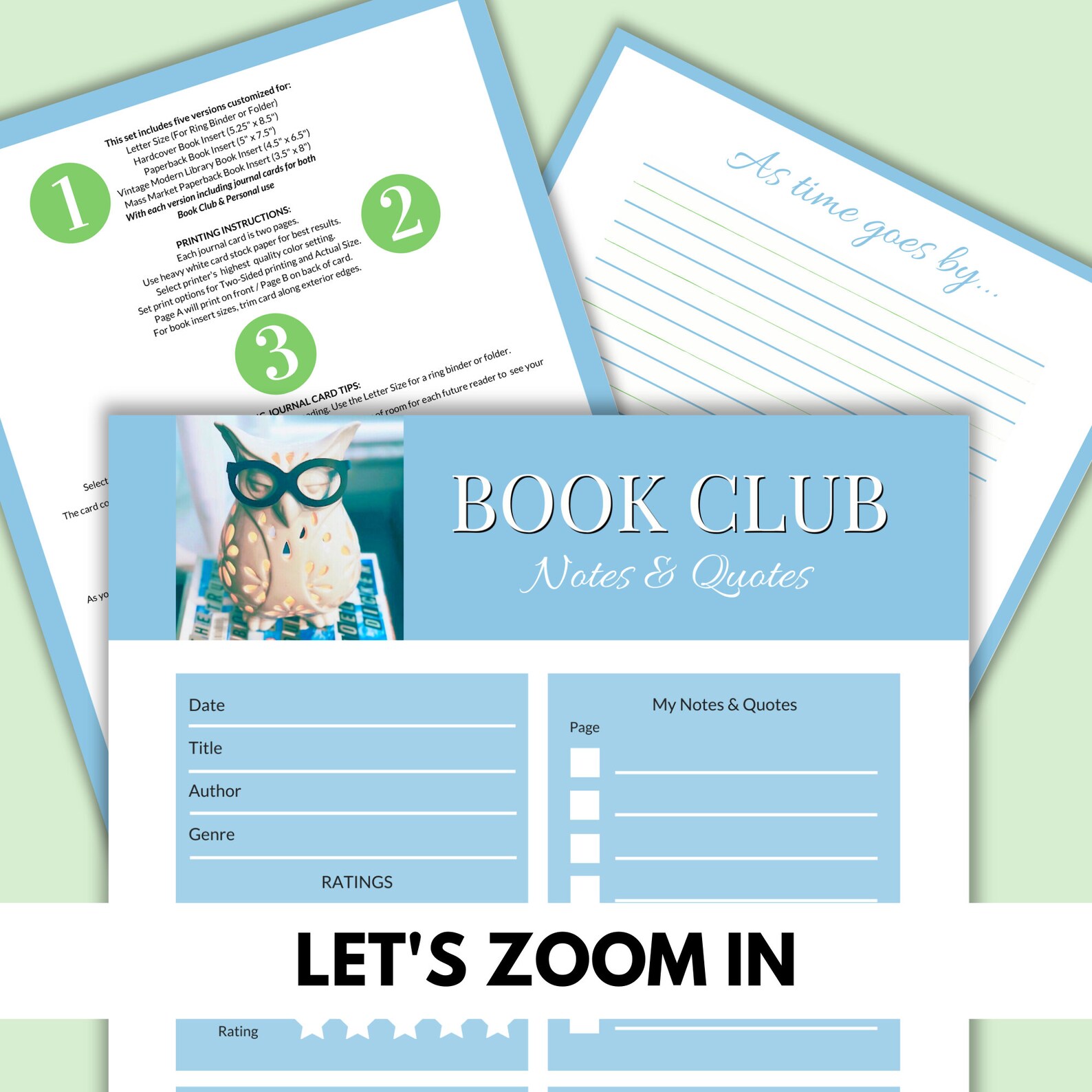 Reading Journal Printable Cards Reading Printable Template - Etsy