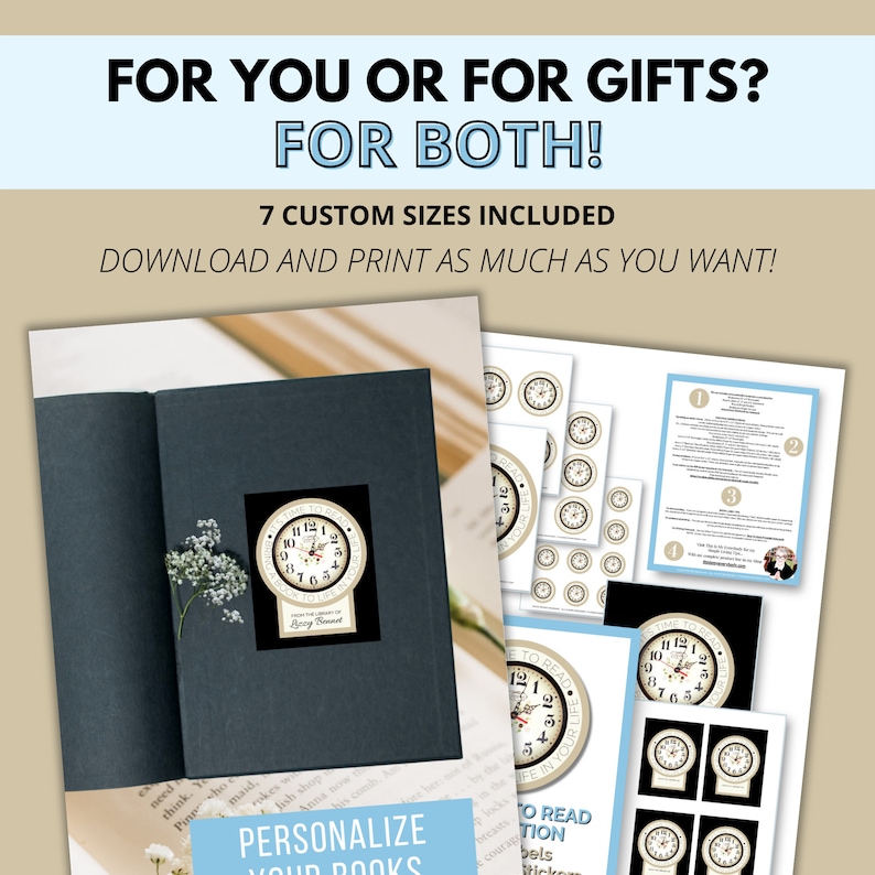 Printable Bookplate Stickers & Book Labels • Print Your Own Custom ...