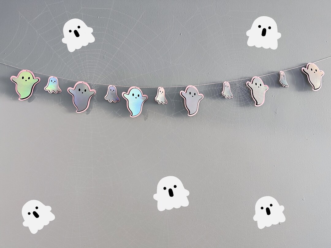Holographic Ghost Banner: Handmade Halloween Party Decorations - Etsy