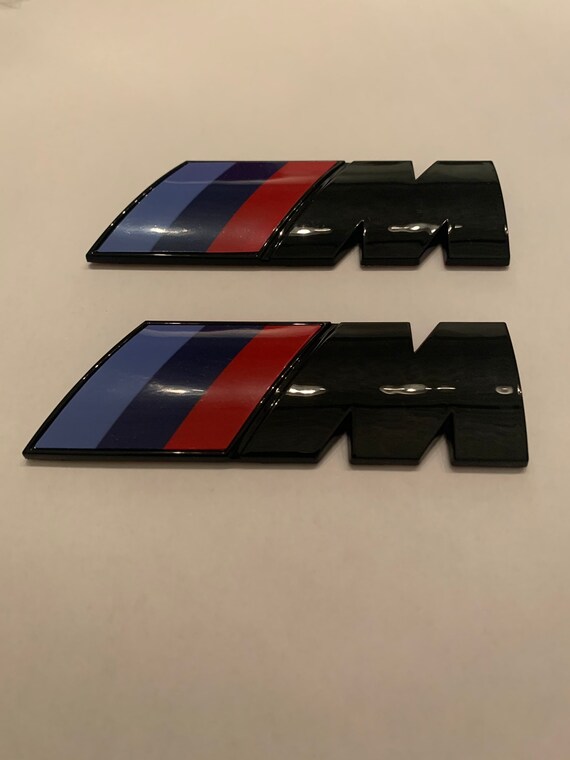 Car Parts & Accessories BMW M Sport x2 Emblem GLOSS Black Sticker Side ...