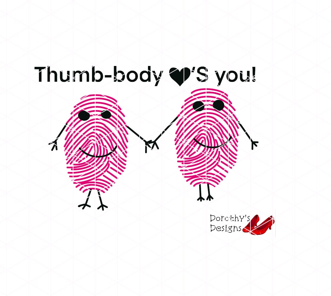 Thumb-body Loves You Png - Etsy