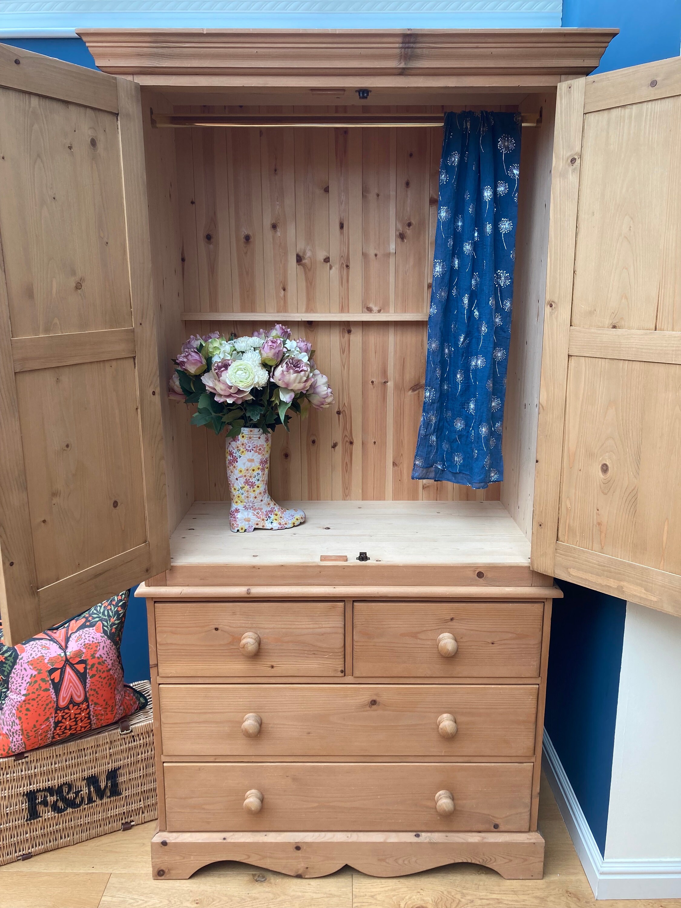 Free Delivery: Gorgeous Solid Pine Wardrobe / Linen Press - Etsy UK