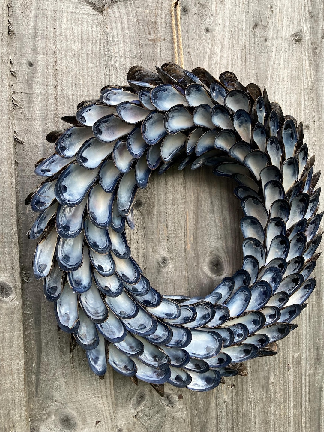 XL Mussel Shell Wreath (round) Indoor/outdoor - Etsy