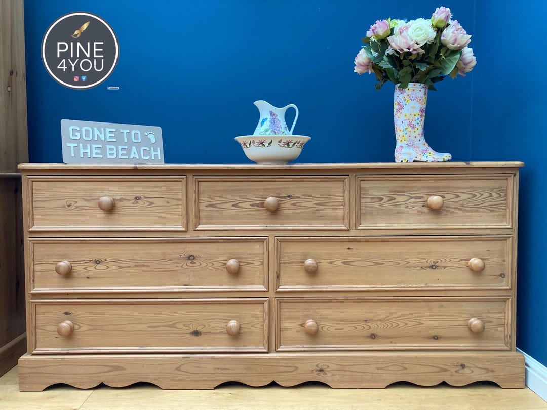 Free Delivery: Solid Pine Merchants Chest of 7 Drawers - Etsy UK