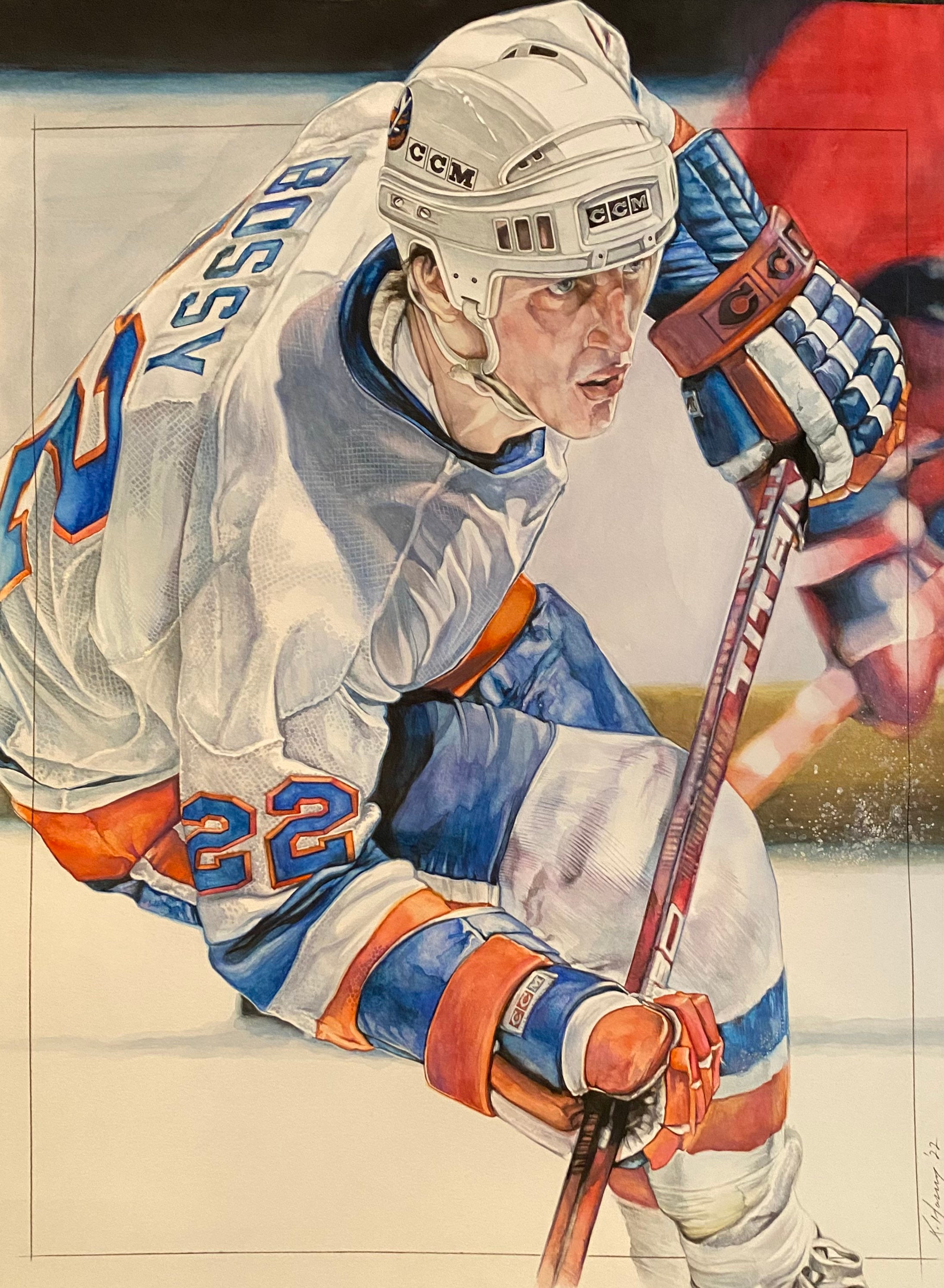 The Boss / Mike Bossy / New York Islanders/ Watercolour Painting/prints ...