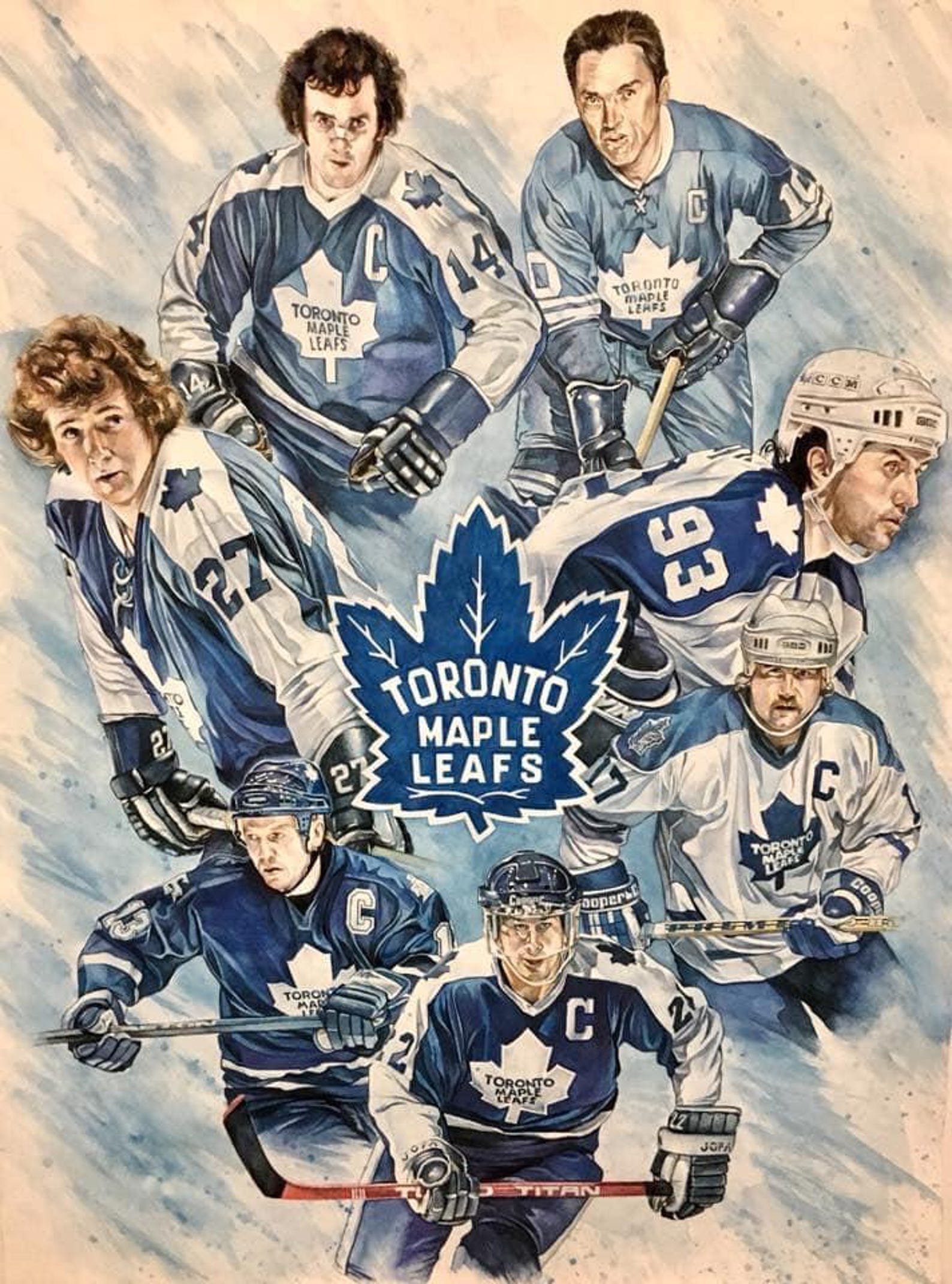 The Captains of the Blue and White/ Sports Art / Prints/ Toronto Maple ...