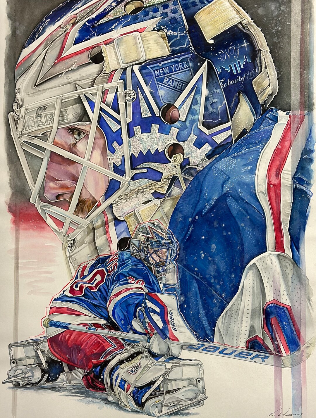 Henrik Lundqvist// Prints// NY Rangers// Hockey Goalies// Hockey Art ...