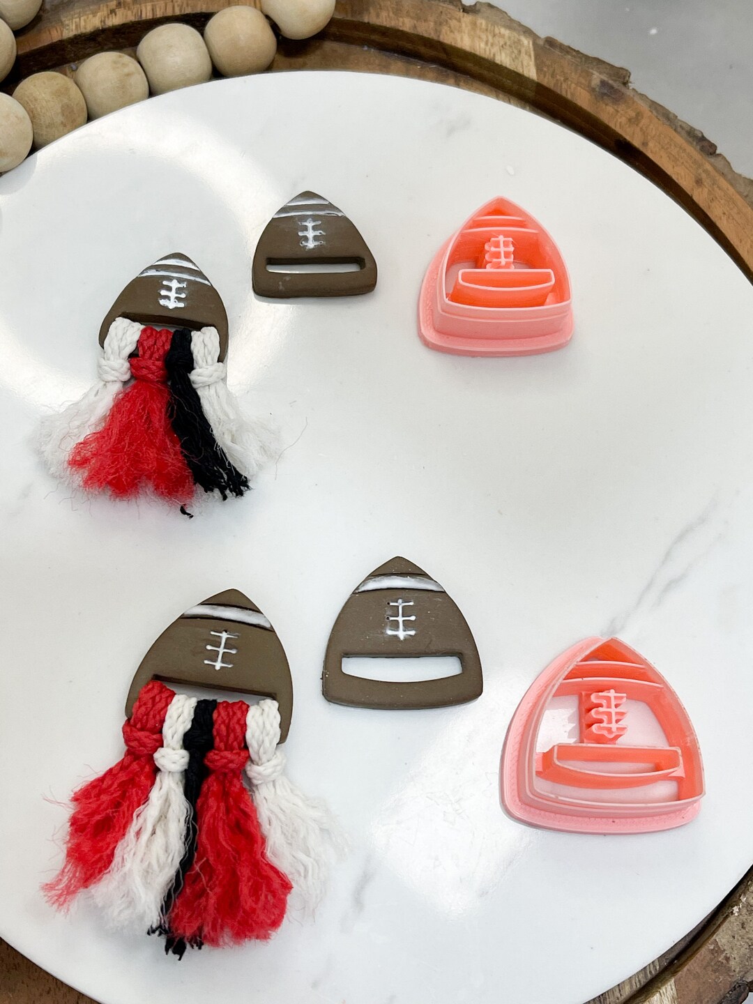 Football Macrame Polymer Clay Cutter ~ Half Football Fall Season Clay ...