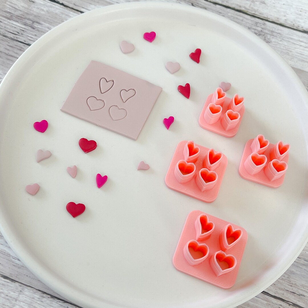 Heart Slab Micro Clay Cutters ~ Polymer Micro Clay Cutter ~ Valentine ...