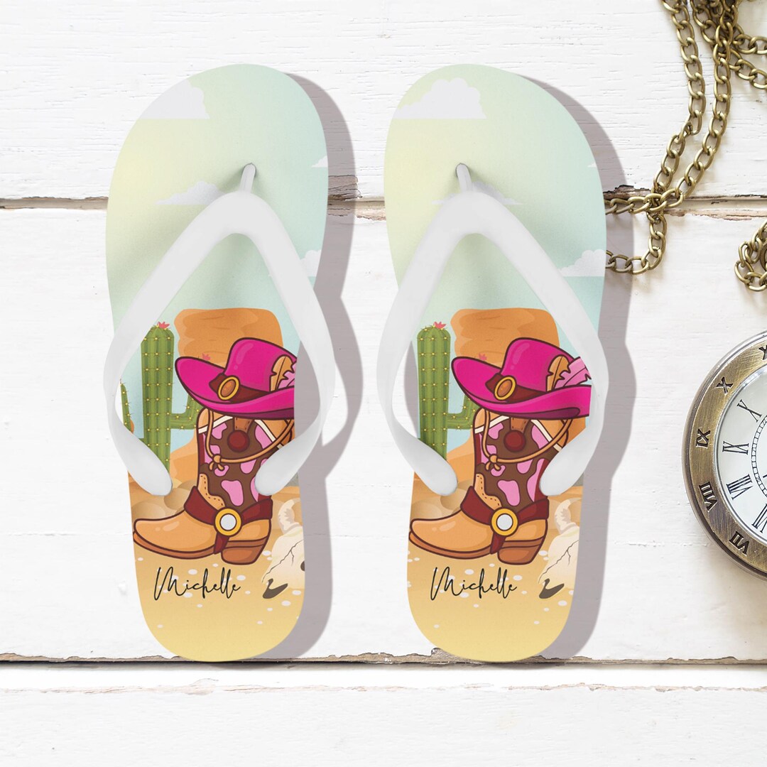 Personalised Themed Flip Flops | Name Slippers | Bridal Party | Fun ...