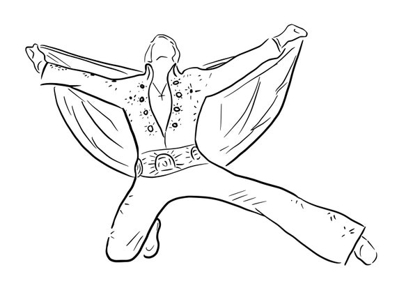 Elvis Presley Line Drawing digital Download Only. Glory | Etsy
