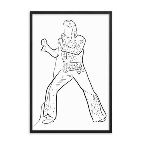 Elvis Presley Line Drawing, ***digital Download Only***. Elvis in the ...