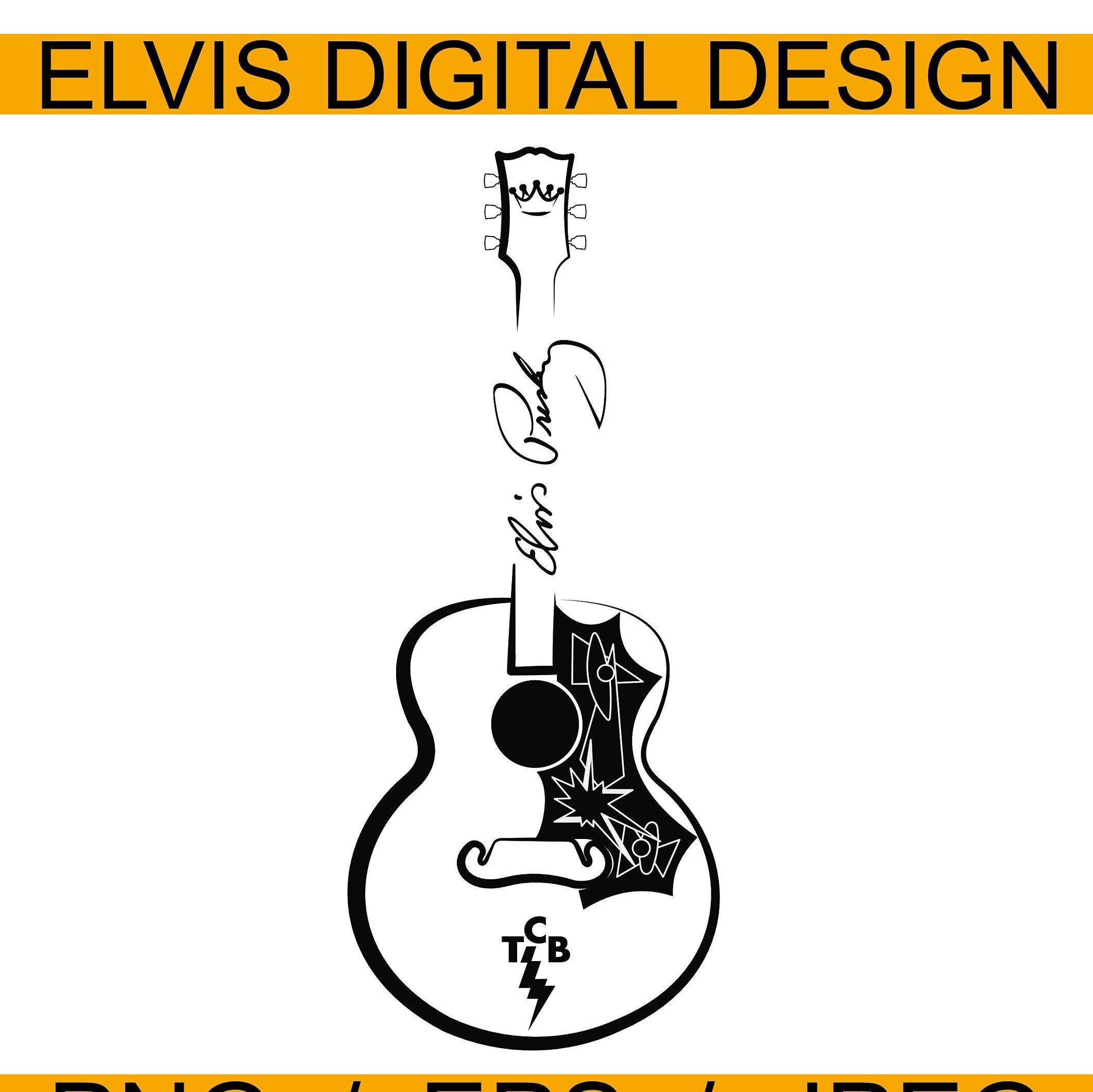 Elvis Guitar Digital Design. JPEG, EPS, PNG digital Download Only - Etsy