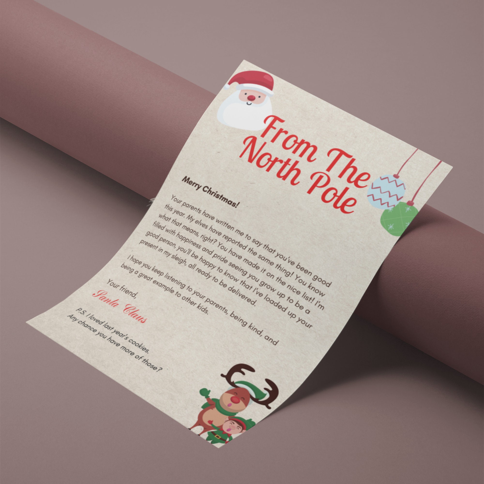 Letter From Santa Official Greeting Letter From the North Pole Template ...