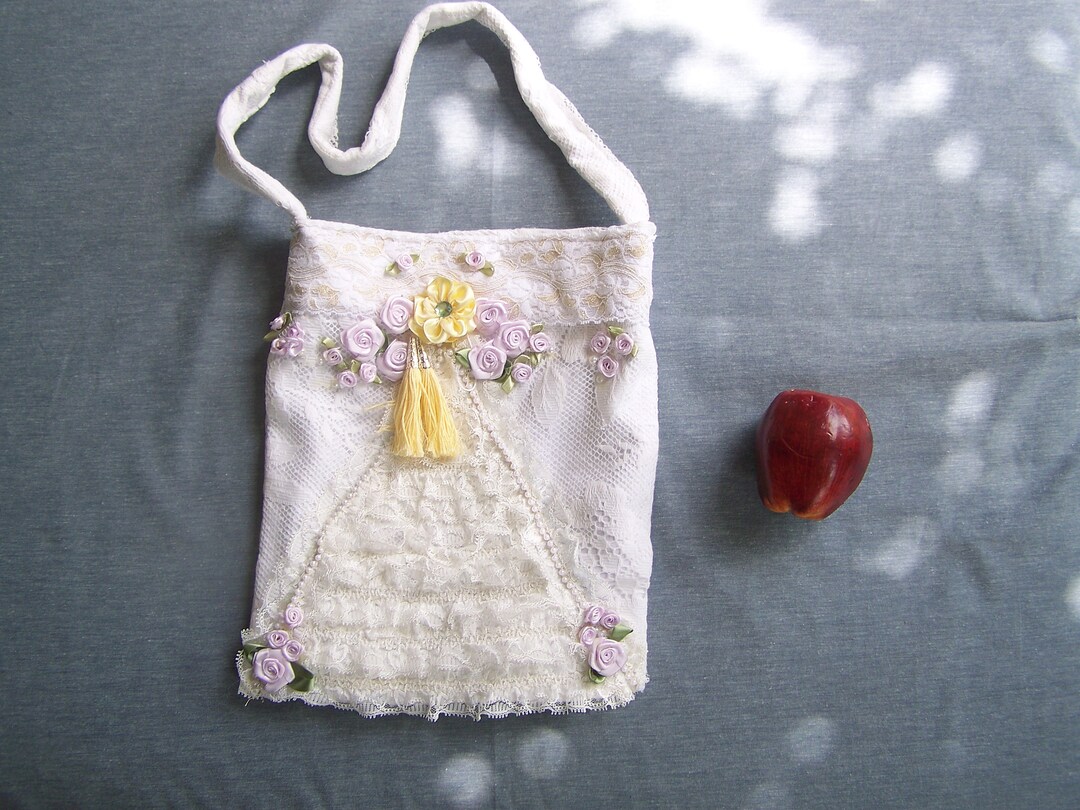 A Dainty White Lace Shoulder Bag, Shabby Chic, Boho - Etsy