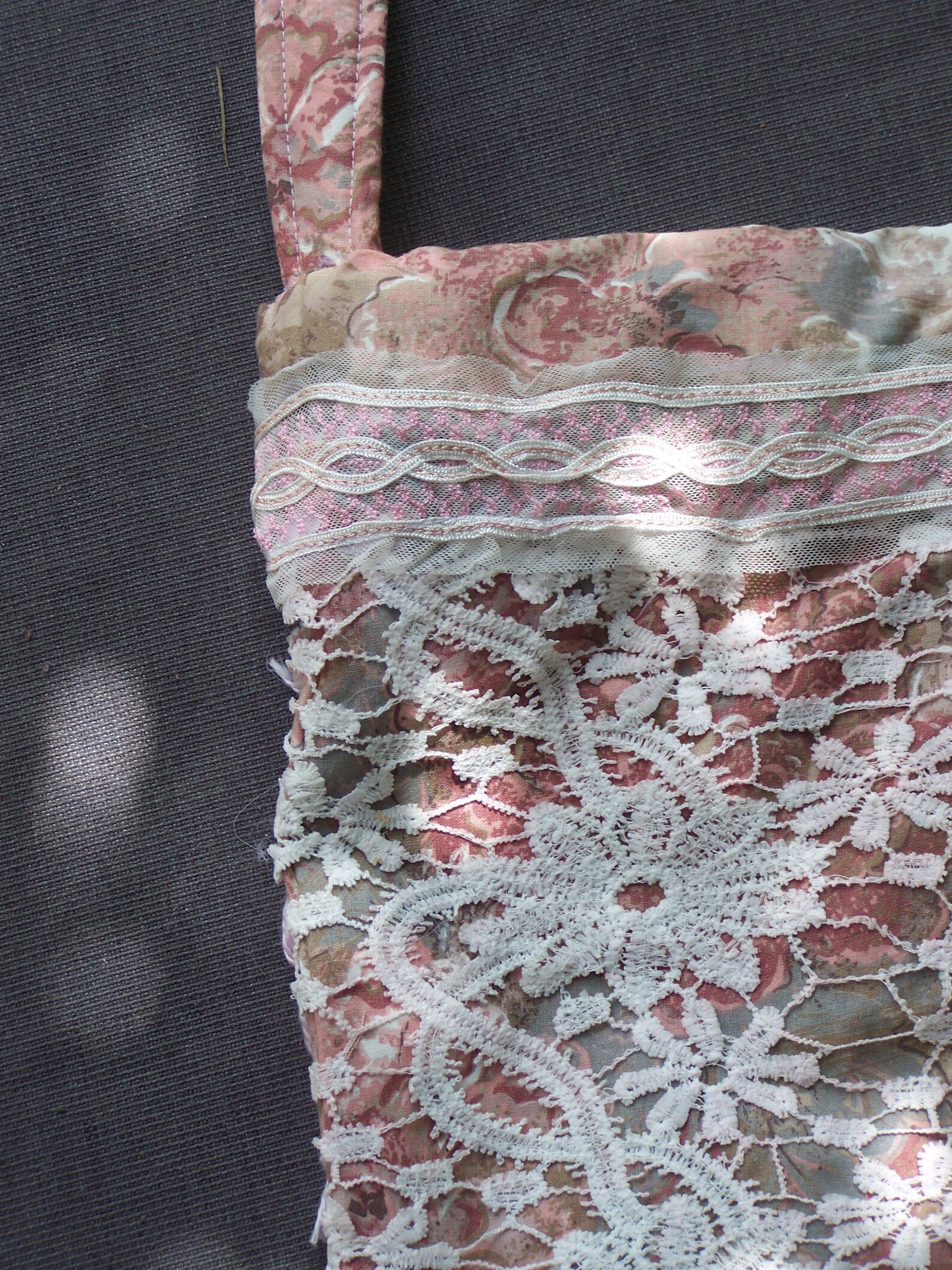 Beautiful Shoulder Bag, Crossbody Bag, Pink and Beige Floral Cotton - Etsy