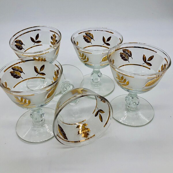 Libbey Gold Leaf Etsy