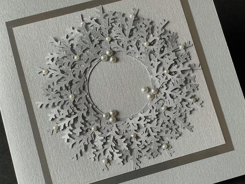 Handmade Metallic Paper Christmas Wreath Set: Pearl Bead Decor - Etsy