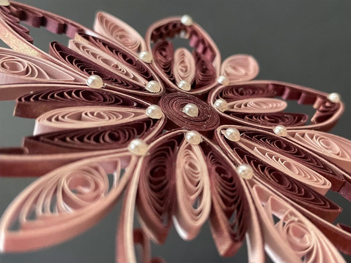 Handmade Quilling Papercraft Set of 2, Sustainable Gifts, Eco Home ...