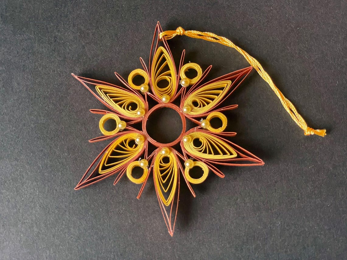Handmade Quilled Paper Star Ornament Set – Christmas Decor - Etsy