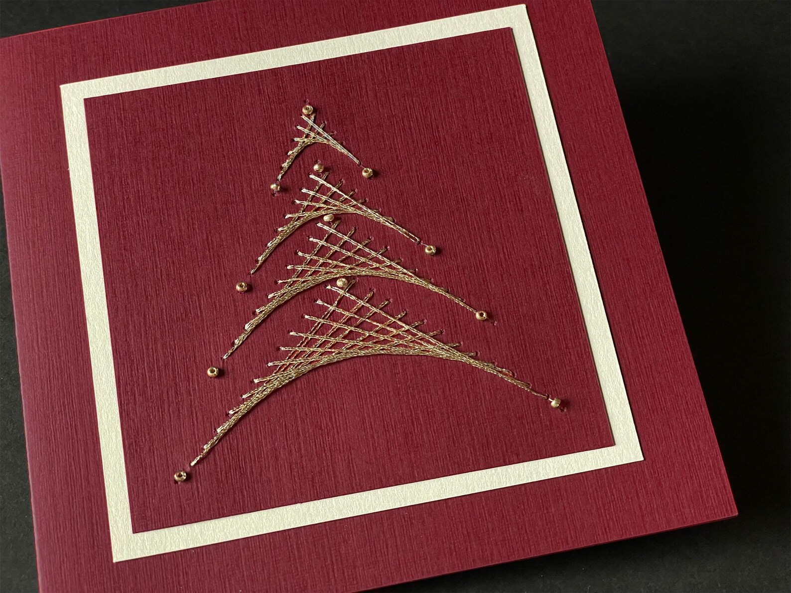 Set of Handmade Embroidered Cards. Decorative, Textured, Metallic Paper ...