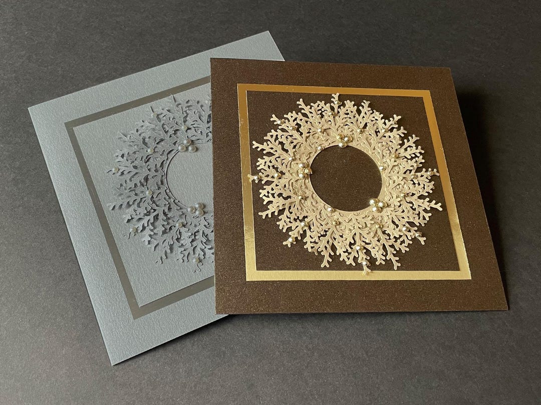 Handmade Metallic Paper Christmas Wreath Set: Pearl Bead Decor - Etsy