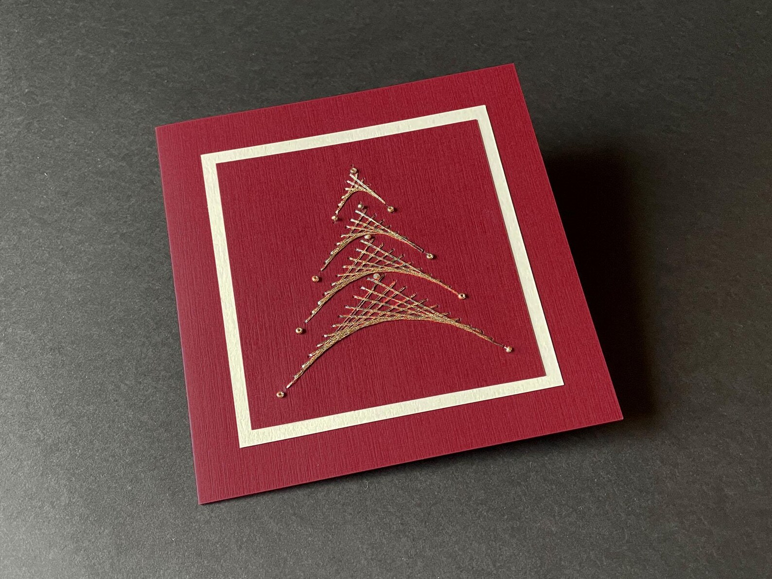 Set of Handmade Embroidered Cards. Decorative, Textured, Metallic Paper ...
