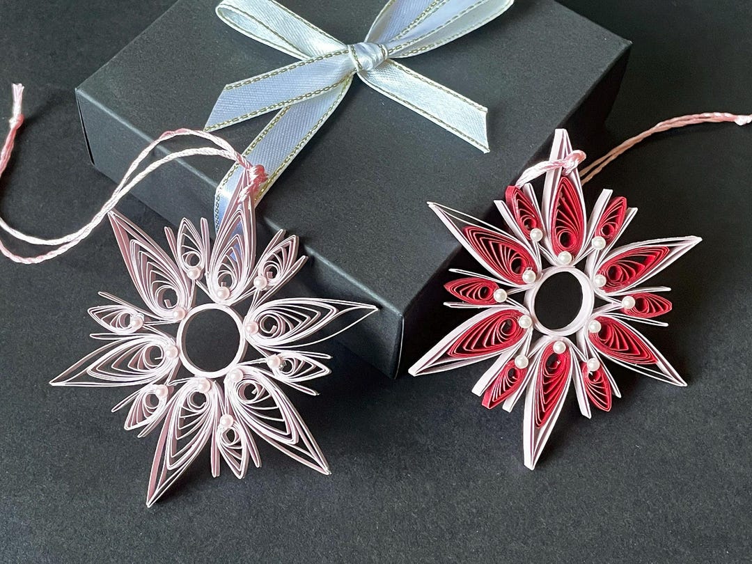 Handmade Quilling Paper Star Ornament Set – Christmas Decor - Etsy