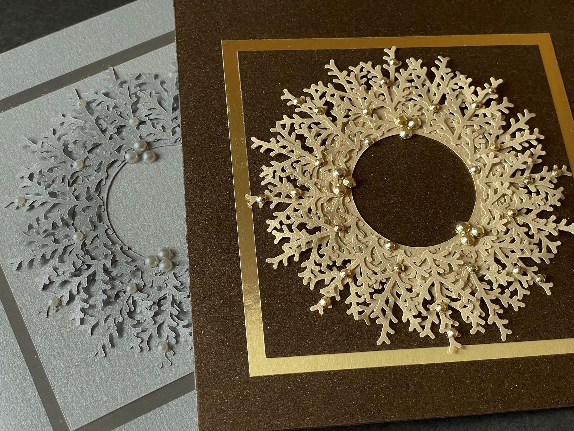 Handmade Metallic Paper Christmas Wreath Set: Pearl Bead Decor - Etsy
