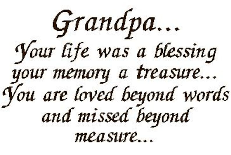Grandpa - Your Life Was a Blessing Digital Embroidery File - Etsy